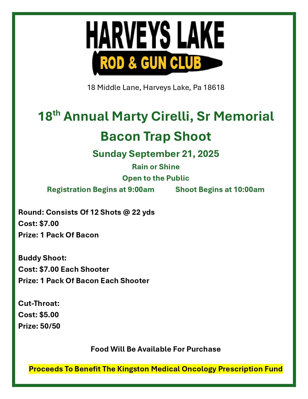 18th Annual Marty Cirelli, Sr Memorial Trap Shoot